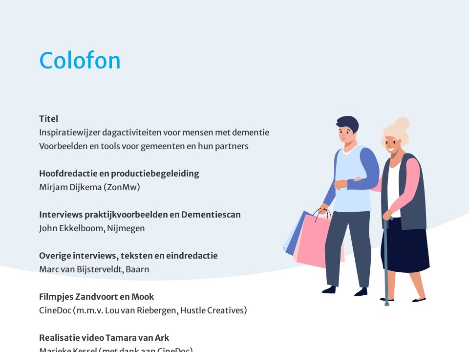 Colofon - Inspiratiewijzer dementie